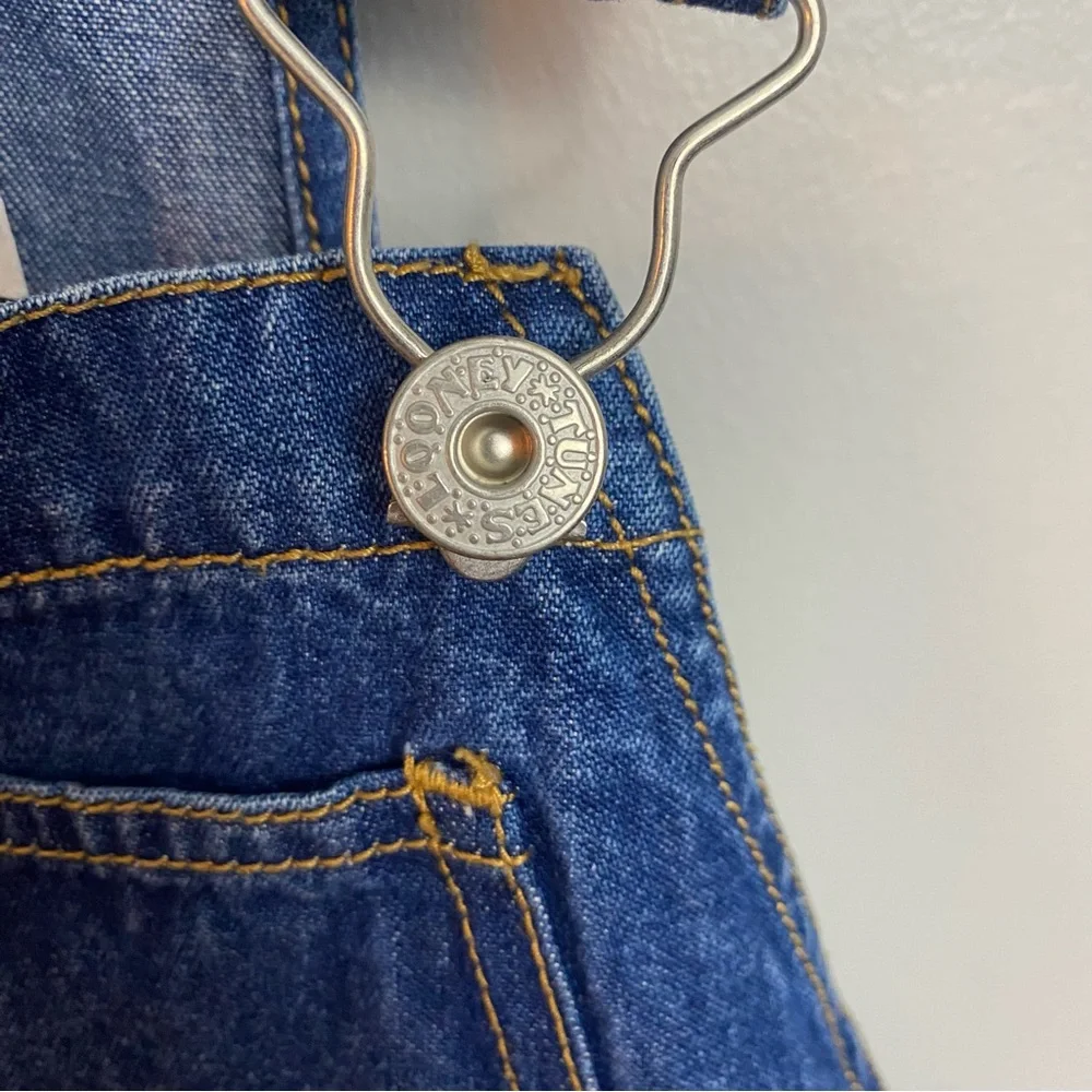 Warner Bros. | Jeans | Looney Tunes Vintage Denim Short Overalls Tweety ...